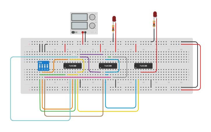 Circuit design Full adder using NAND Gates only - Tinkercad