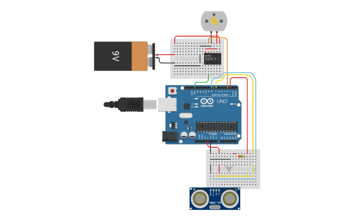 Circuit design SENSOR DE DISTANCIA | Tinkercad