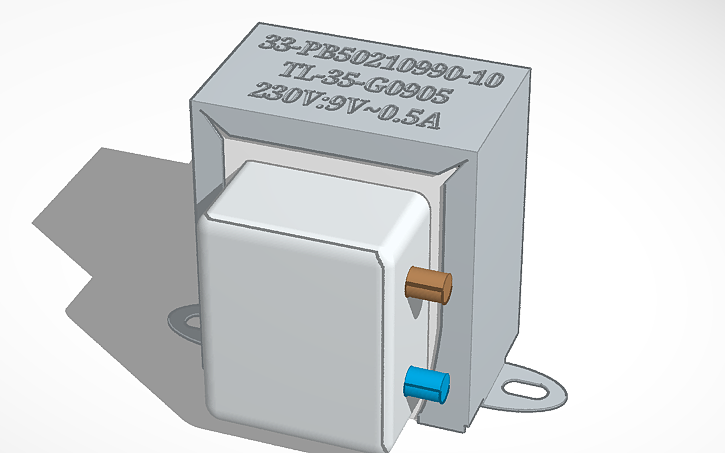 3D design 9v transformer - Tinkercad