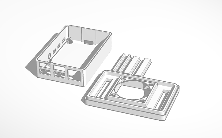 3D design Raspberry Pi 4 Case With Fan - Tinkercad