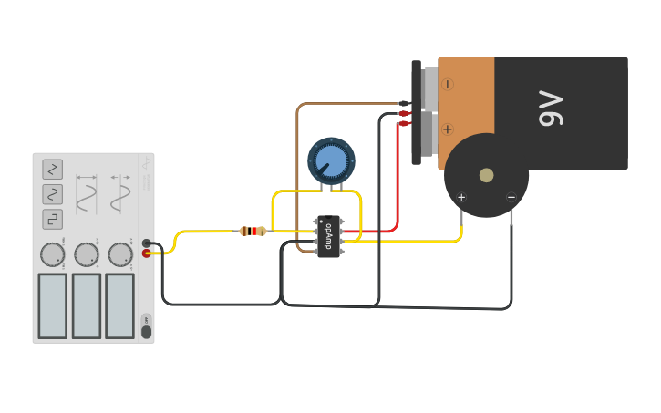 Circuit design opam invertido - Tinkercad