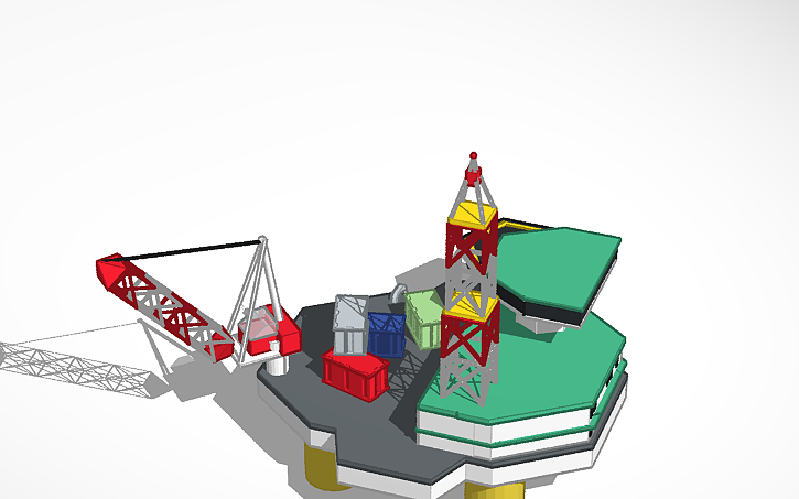 3D design Oil Rig - Tinkercad