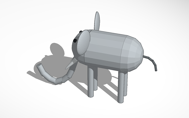 3D design cute Elephant | Tinkercad
