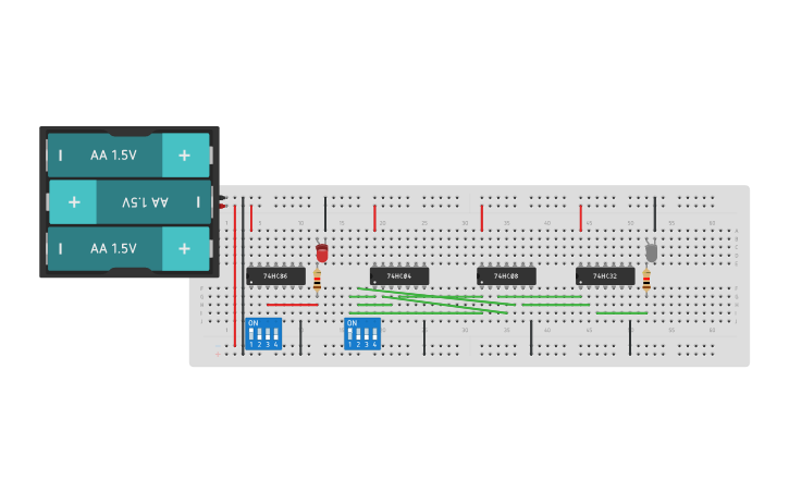 Circuit design PORTAS XOR | Tinkercad