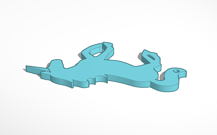 3D design Unicorn flat keychain - Tinkercad