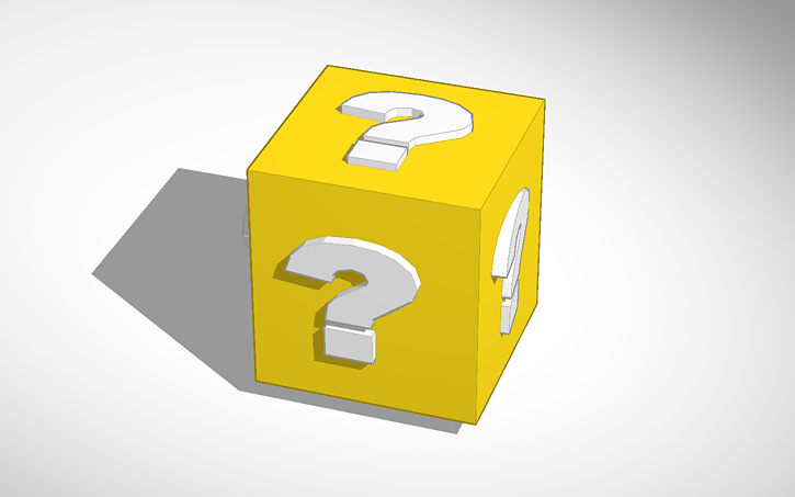 3D design Super mario bros question block - Tinkercad