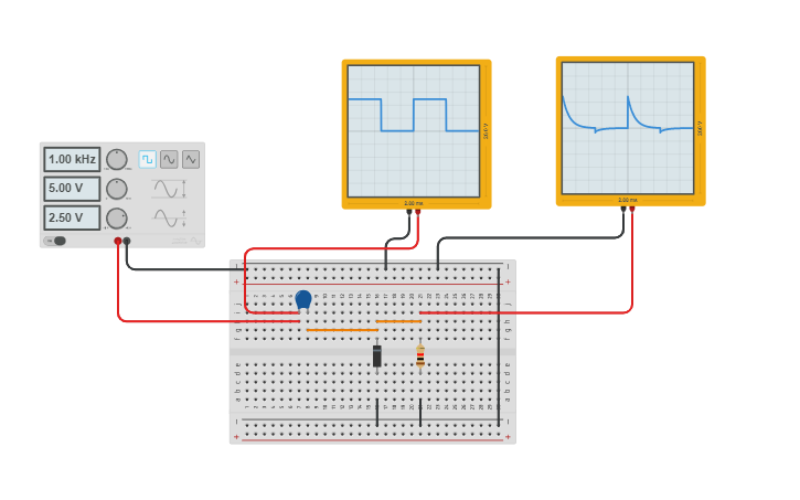 Circuit design Positive Clamper Circuit - Tinkercad