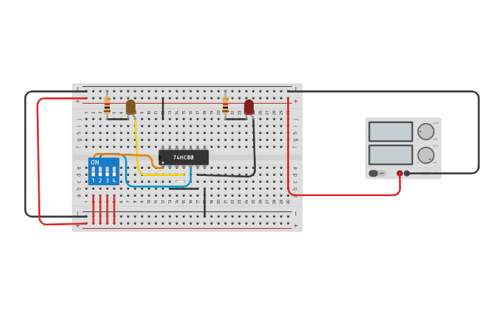 Circuit design Flip Flop- porta NAND - 7HC00 | Tinkercad