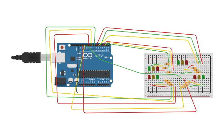 Circuit Design Traffic Light Design At An Intersection With Arduino
