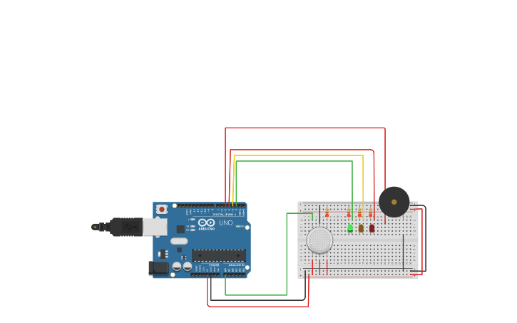 Circuit design Gas Sensor | Tinkercad