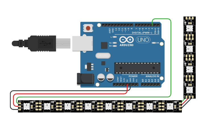 Circuit design NeoPixel Circuit with Arduino - Tinkercad
