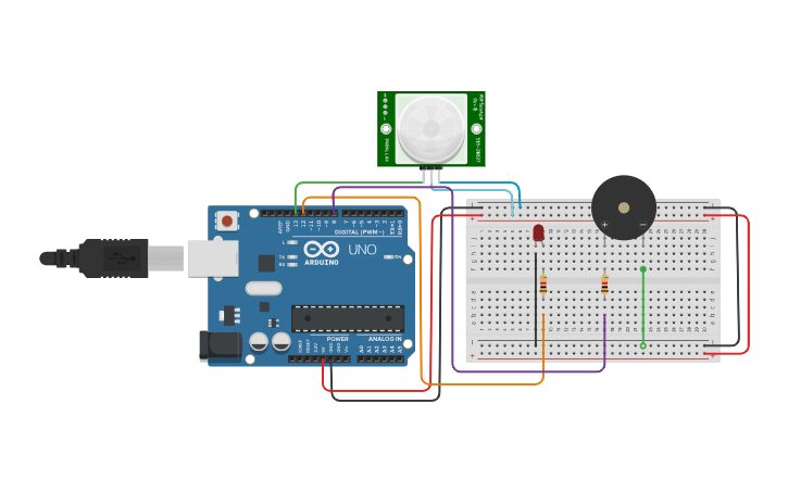 Circuit design Human Detection - Tinkercad
