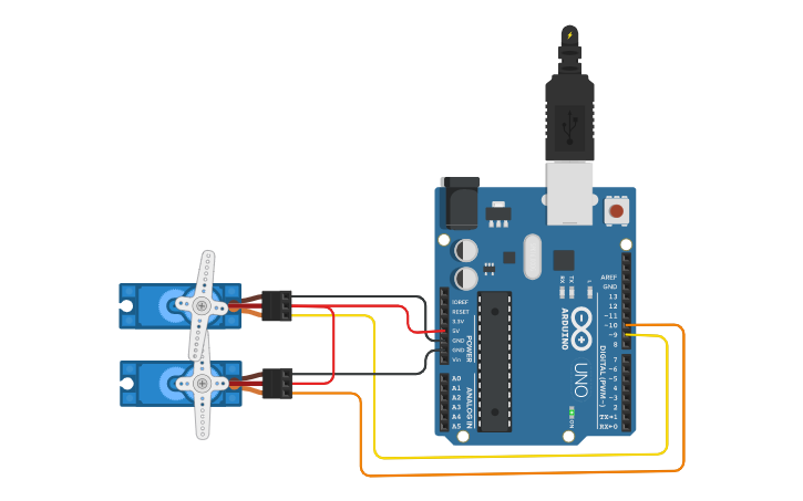 Circuit design Two SERVO motors_Νατσιού Βασιλεία - Tinkercad