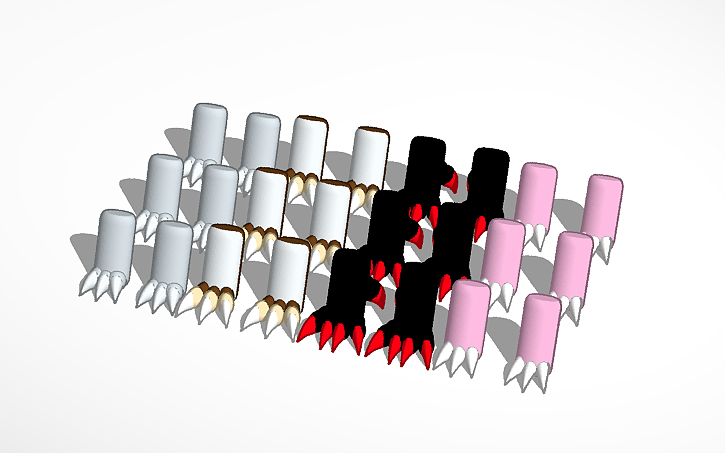 3D design Furry/Monster Feet - Tinkercad