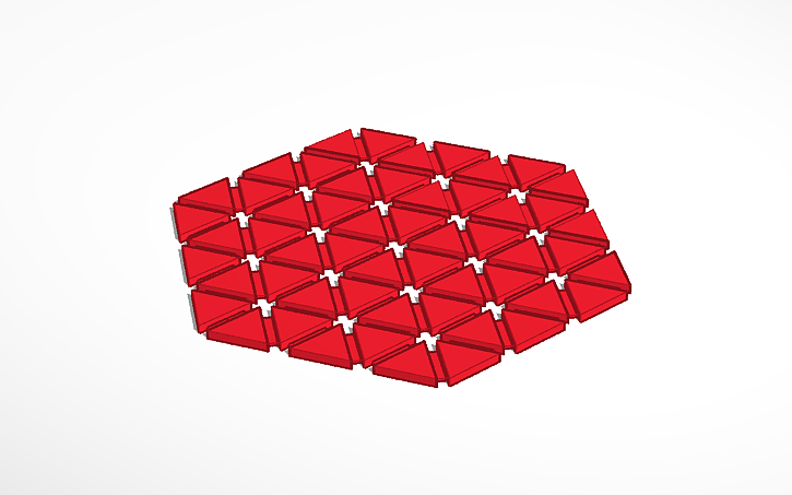 3D design 3D printed fabric - triangle grid - Tinkercad