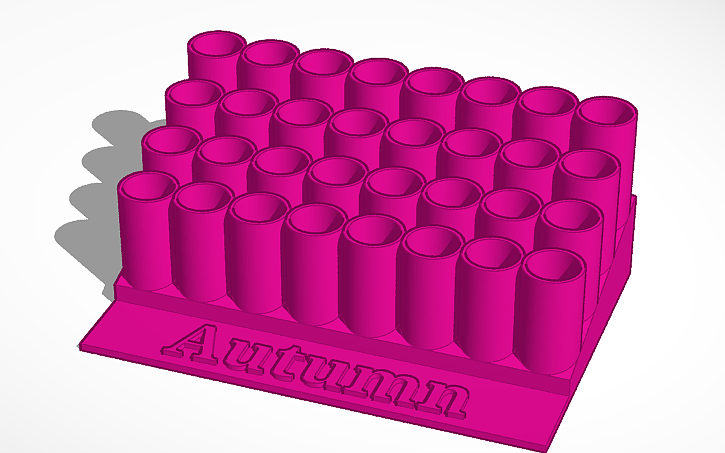 3D design Autumn's new marker holder - Tinkercad