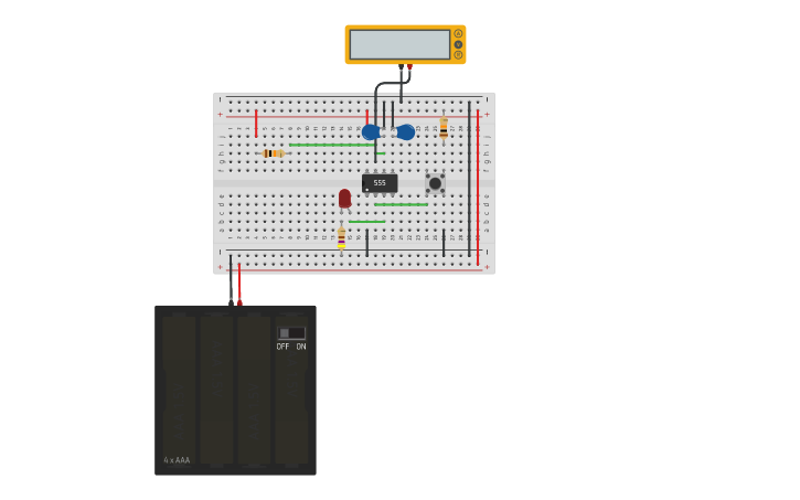 Circuit design Playing with 555: Monostable - Tinkercad