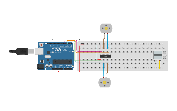 Circuit design Movimiento de motor con C.I. 293 Arduino Lopez 10A ...