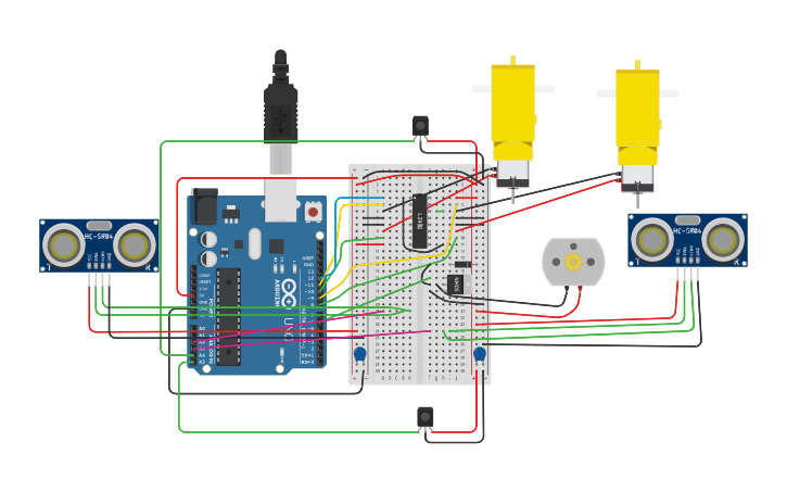 Circuit design ME430 Project Cleaning Robot | Tinkercad