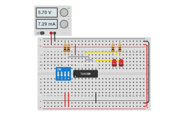 Circuit design S-R LATCH USING NAND GATES - Tinkercad