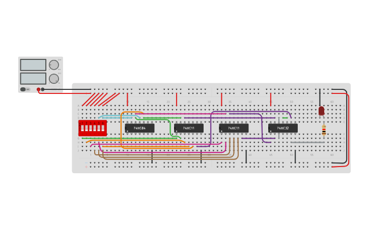 Circuit design 4x1 Multiplexer - Tinkercad