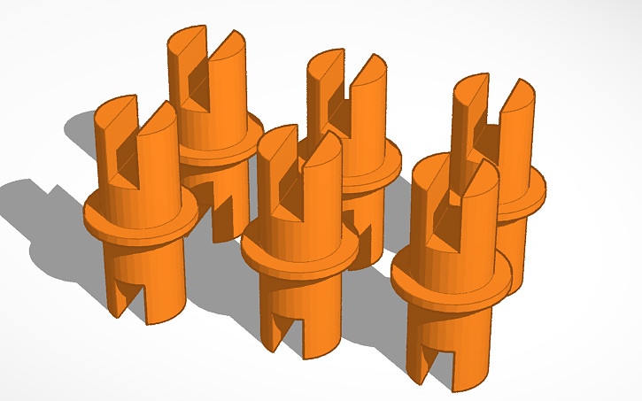 3D design LEGO pegs - set of 6 - Tinkercad