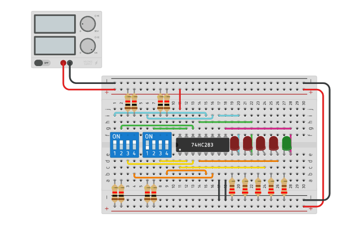 4 Bit Binary Adder Using Tinkercad Simulation Otosection 5424