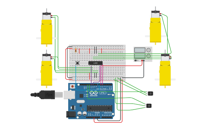 Circuit Design Line Follower Tinkercad