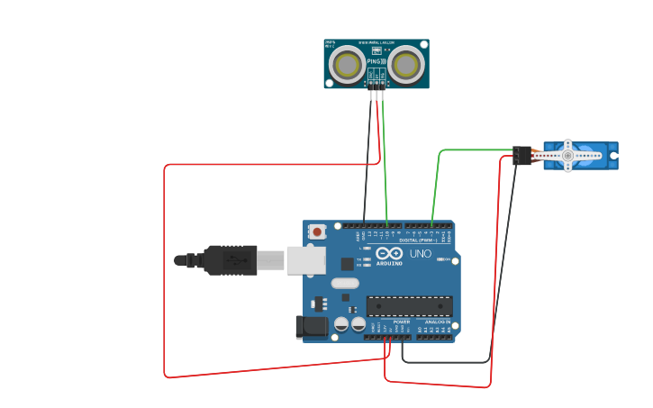 Circuit design smart gate system | Tinkercad