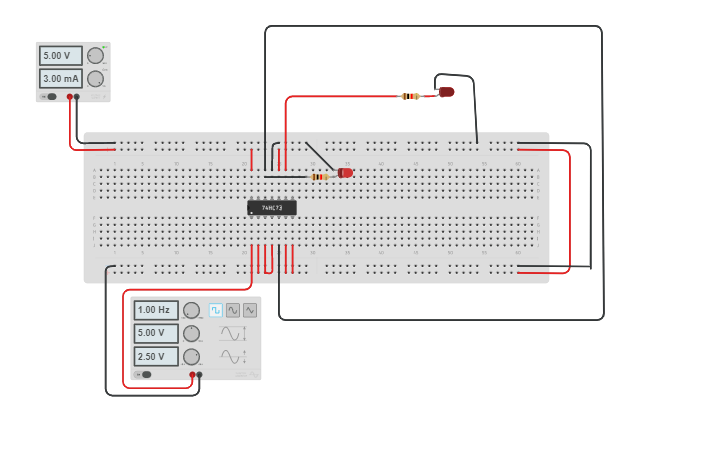 Circuit design MOD-4 UP RIPPLE Counter - Tinkercad