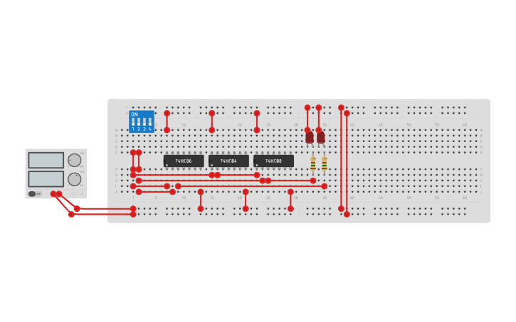 Circuit Design Half Substractor Tinkercad