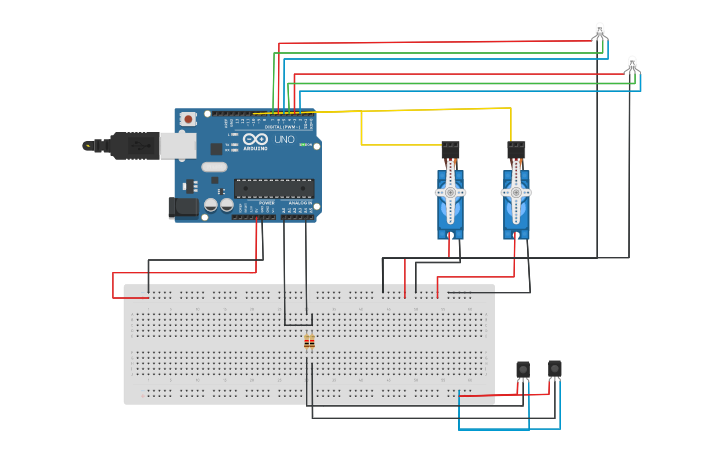 Circuit design arduino trash segregator - Tinkercad