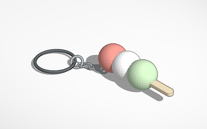 3d Design Dango Keychain Tinkercad