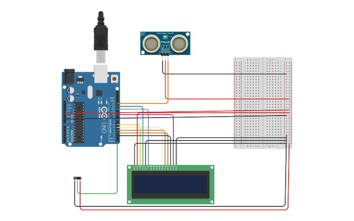 Circuit Design Distance Sensor Tinkercad