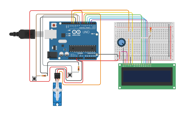 Circuit design Parking Lot Barrier - Tinkercad
