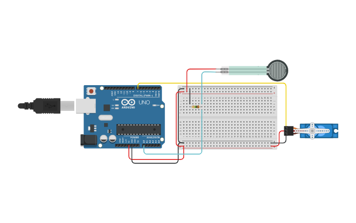 Circuit design Sorting by force trial | Tinkercad