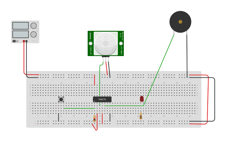 Circuit Design Motion Sensor Tinkercad