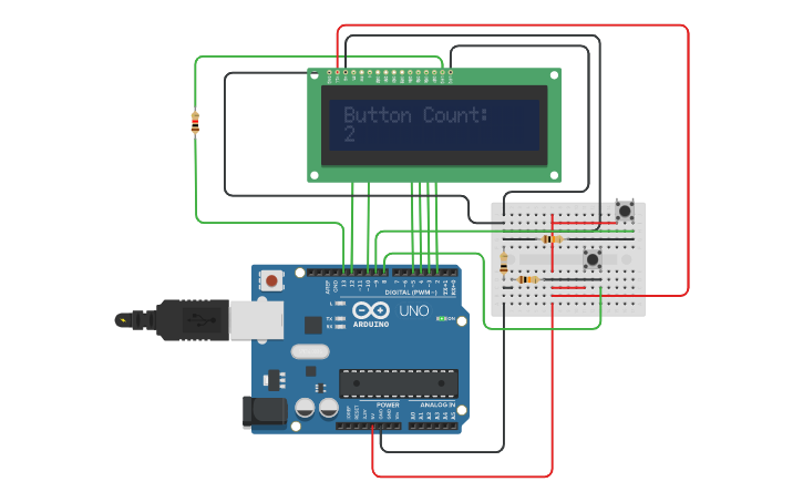 Circuit design LCD Display | Tinkercad