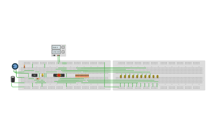 Circuit design Diseño secuenciador de luces | Tinkercad