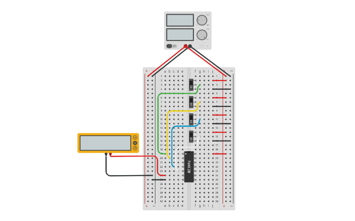 Circuit design Pană_Dumitru-Vlad_CEN1.3A_Schema3.10_(NAND4) | Tinkercad
