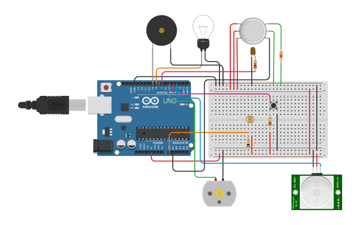 Circuit design Smart home - Tinkercad