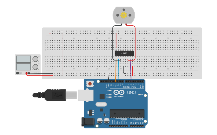 Circuit design MOTOR - Tinkercad