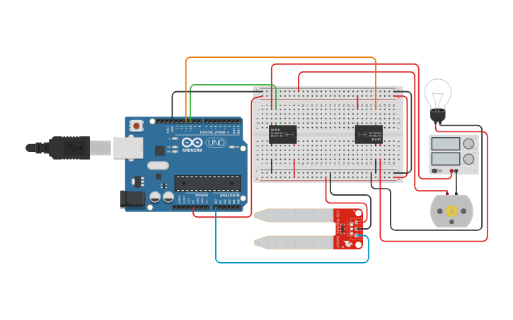 Circuit design IRRIGATION VALVE WITH PUMP - Tinkercad