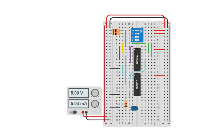 Circuit design XNOR Gate using NAND Gate - Tinkercad