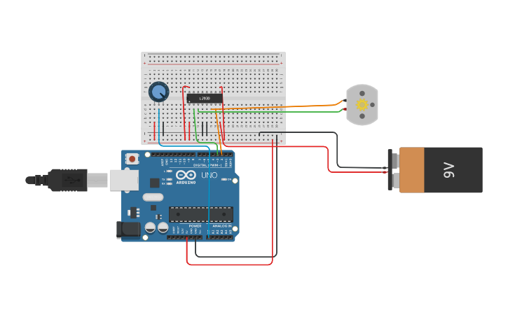 Circuit design Copy of Control De DC MOTOR | Tinkercad