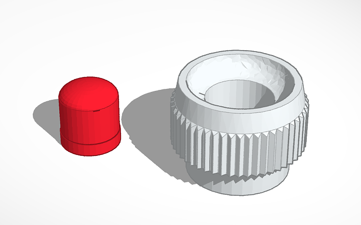 3D design two-piece lightsaber top/bottom button | Tinkercad
