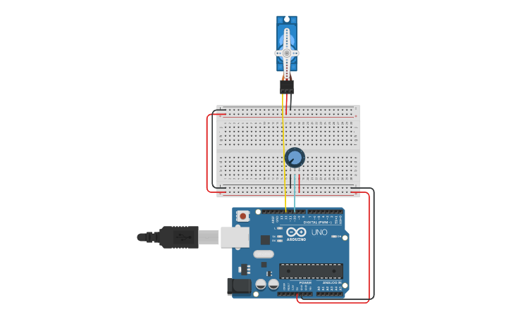 Circuit Design Servo Motor Tinkercad