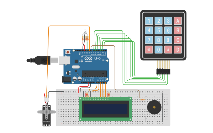 Circuit design Smart Security System - Tinkercad
