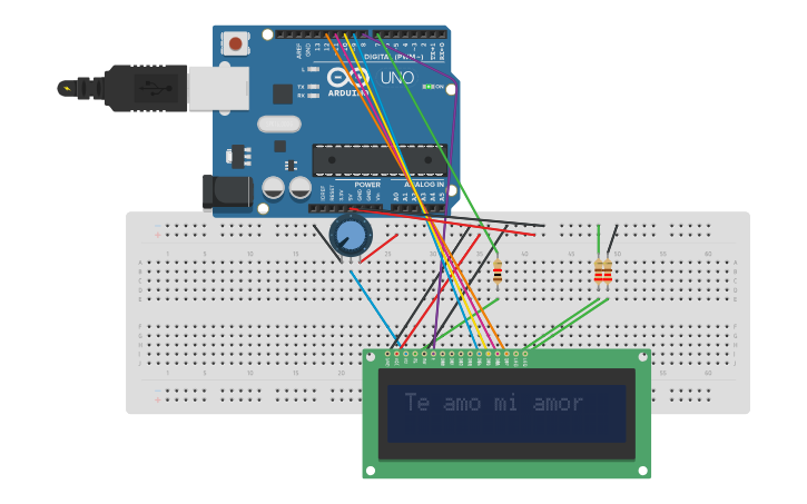 Circuit design Mensaje-LCD - Tinkercad