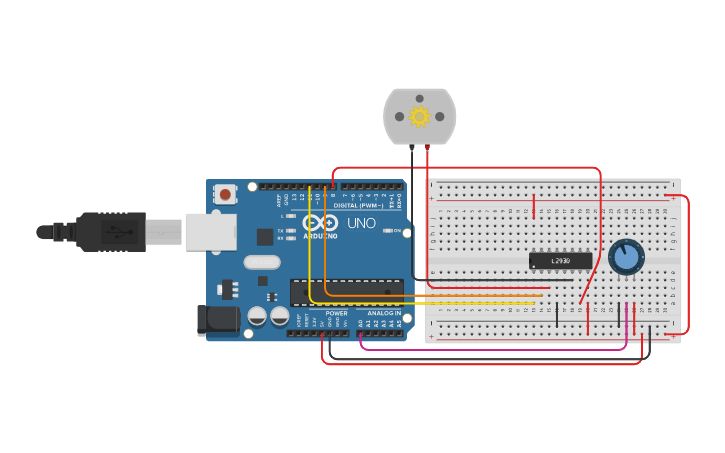 Circuit design DC Motor - Tinkercad